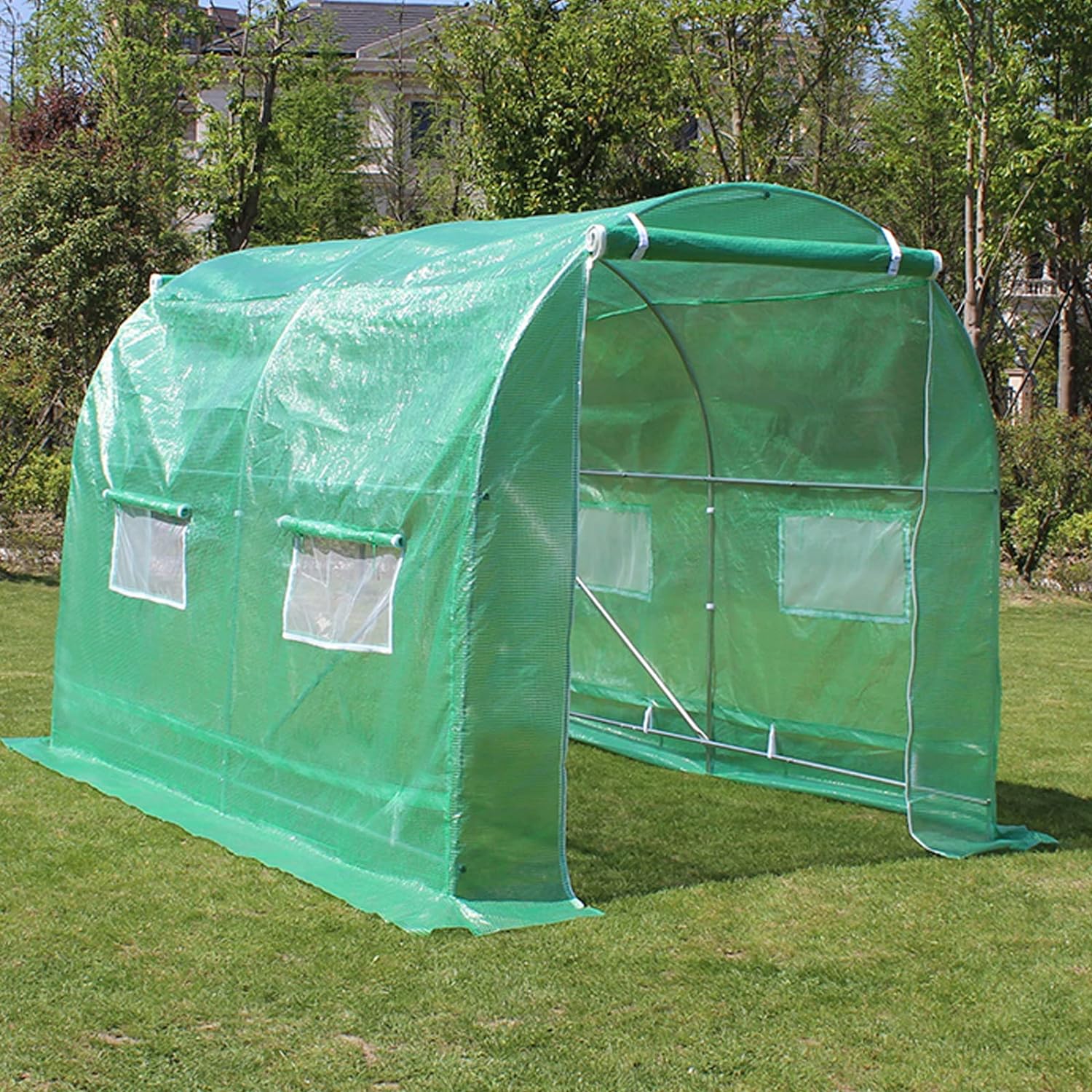 Polytunnel Greenhouse 3M X 2M Garden Polytunnel Cover Fully Steel Tube ...